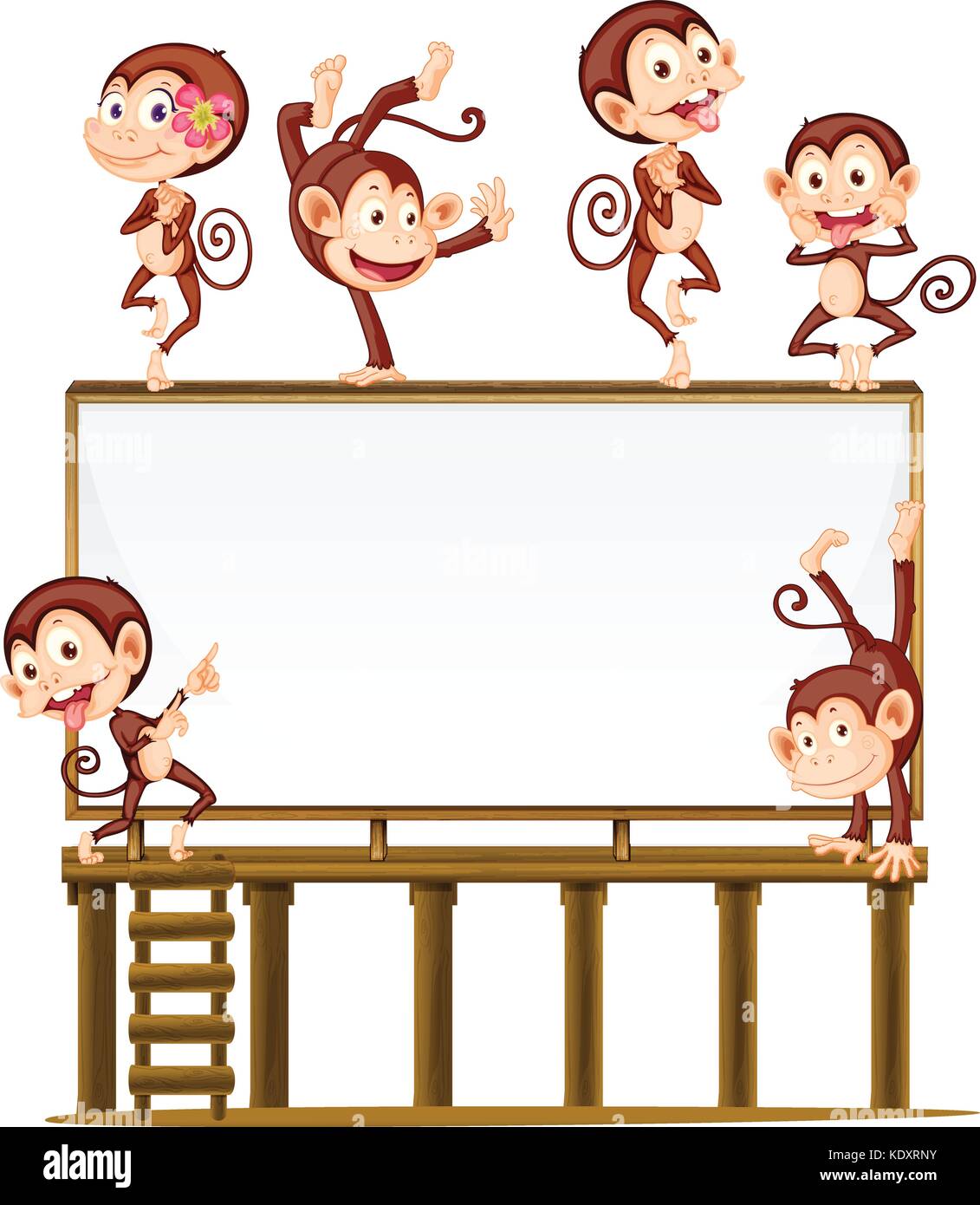 Blank board with monkeys on it illustration Stock Vector Image & Art ...