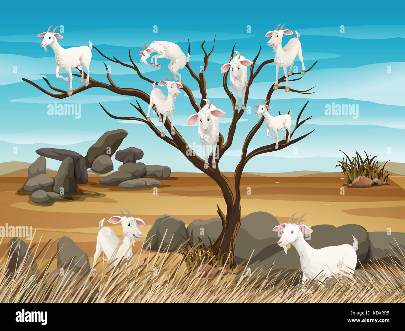 Tree climbing goats Stock Vector Images - Alamy