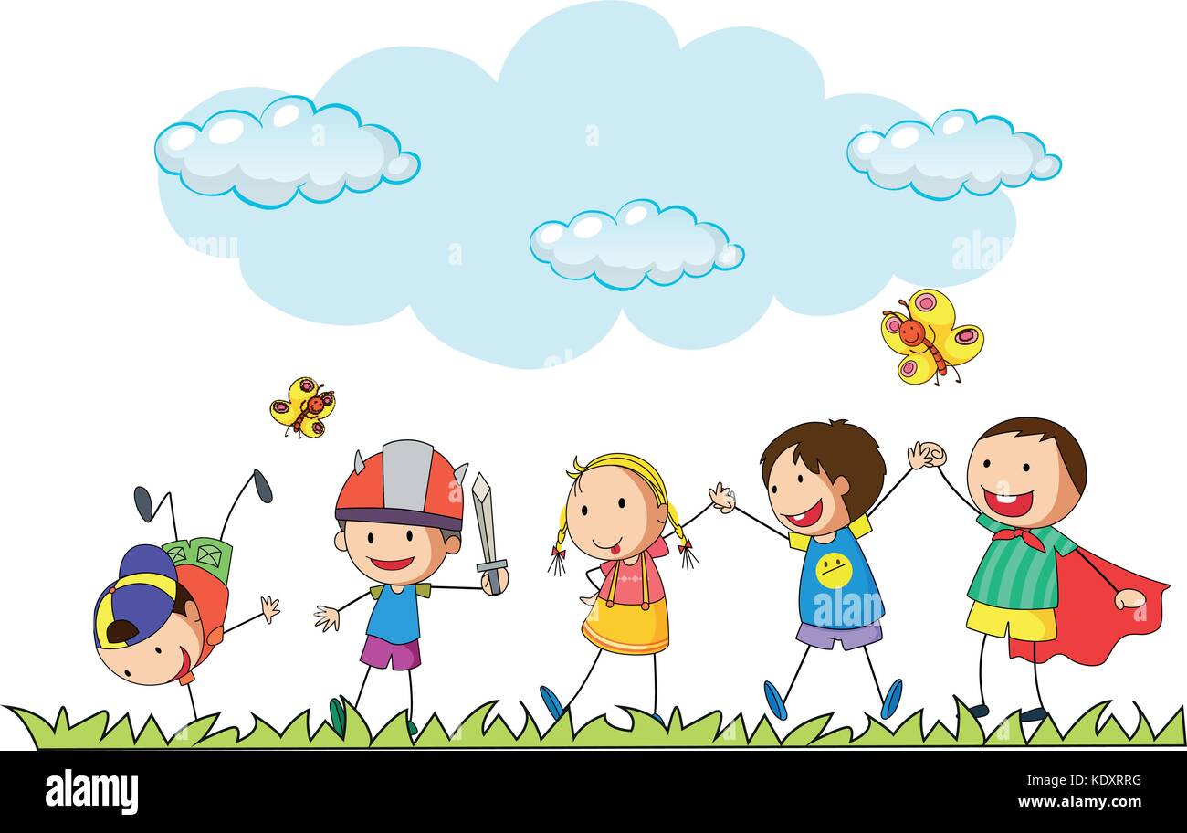 Children playing in the park illustration Stock Vector Image & Art - Alamy