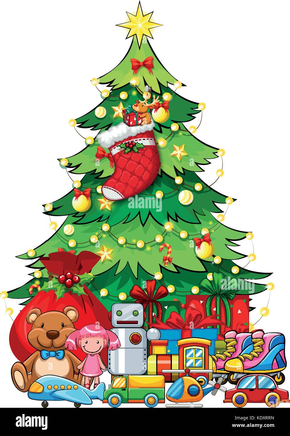 Present under tree Stock Vector Images - Alamy