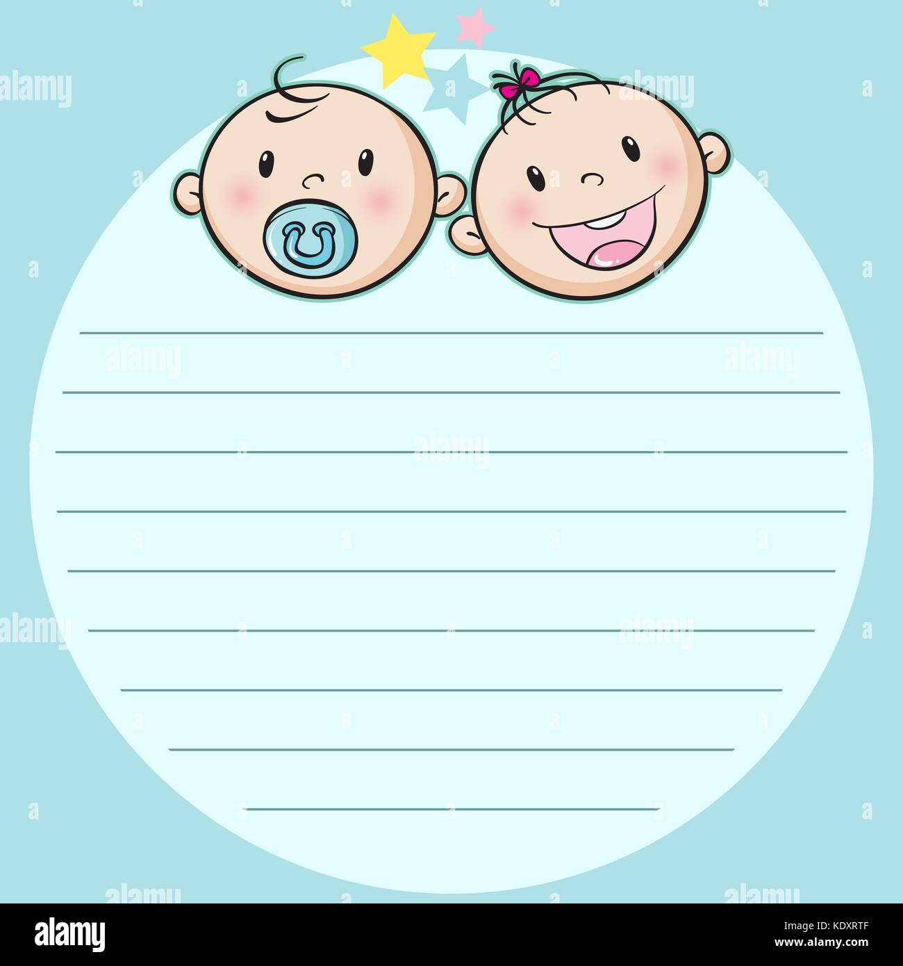 Paper design with two babies illustration Stock Vector Image & Art - Alamy