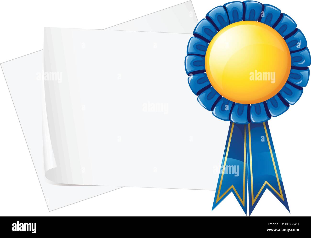 Paper design with blue ribbon illustration Stock Vector Image & Art - Alamy