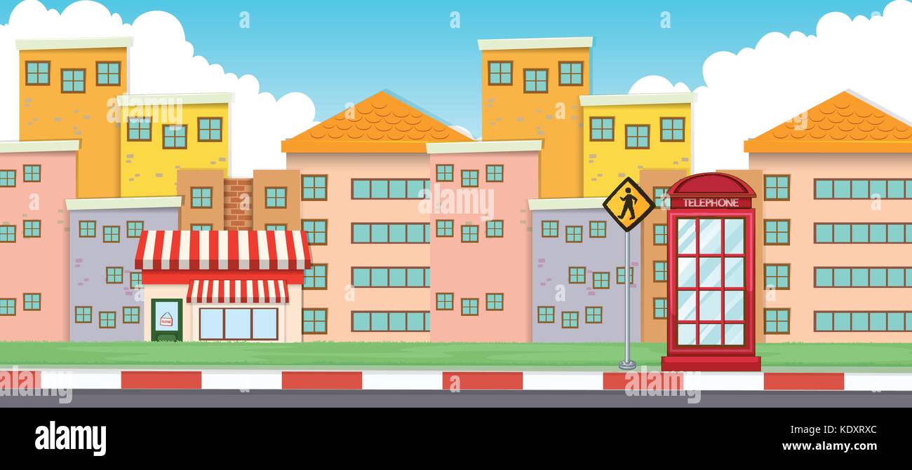 Many buildings in the village illustration Stock Vector Image & Art - Alamy