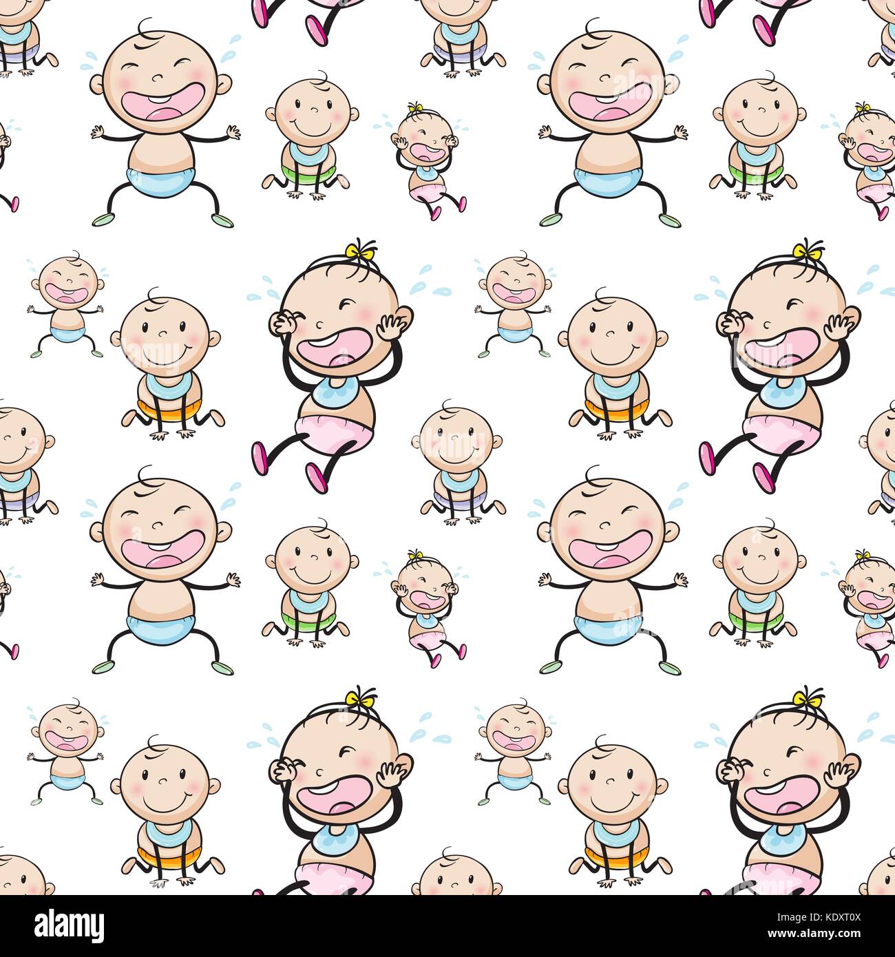Seamless background with babies illustration Stock Vector Image & Art ...