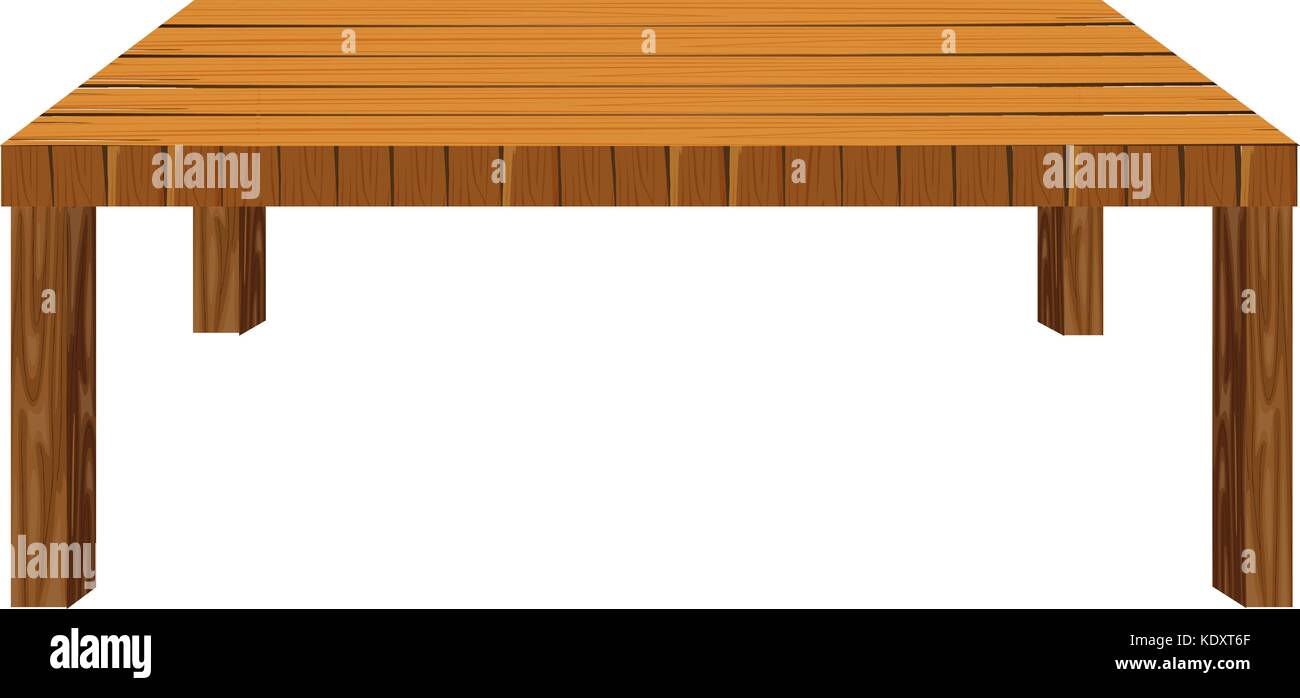 Wooden table on white background illustration Stock Vector Image & Art ...
