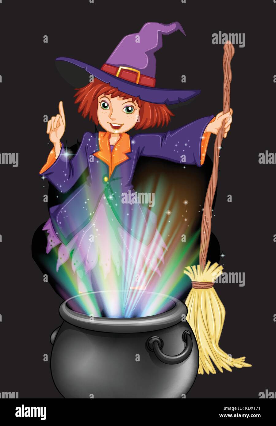 Witch pot drawing Stock Vector Images - Alamy