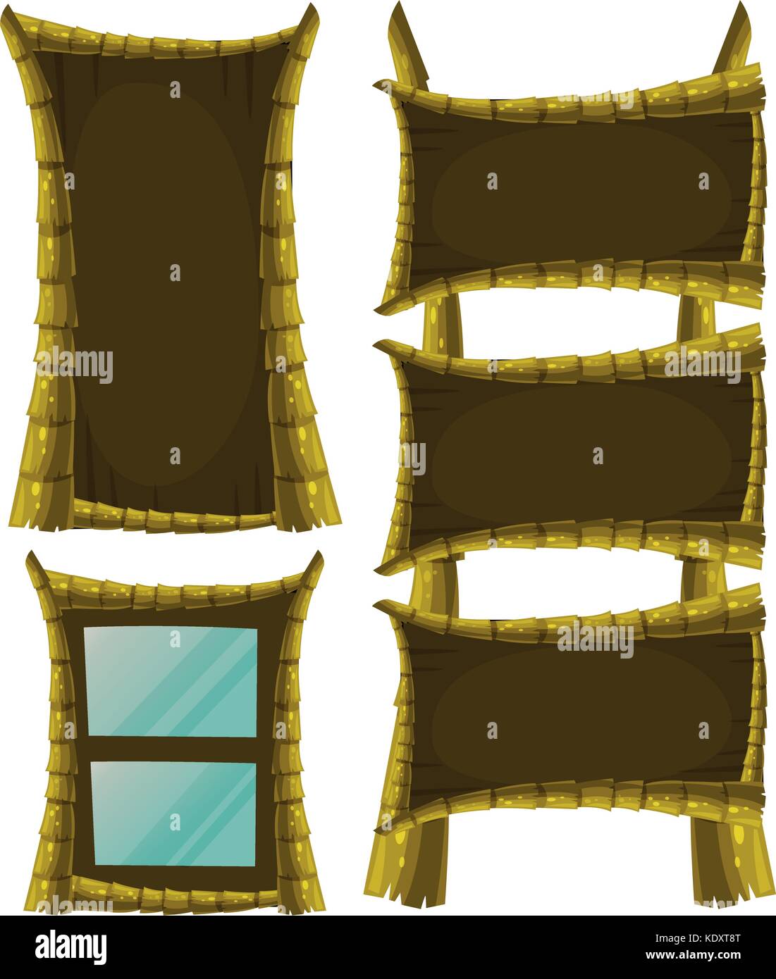 Different frame designs with wood illustration Stock Vector Image & Art ...