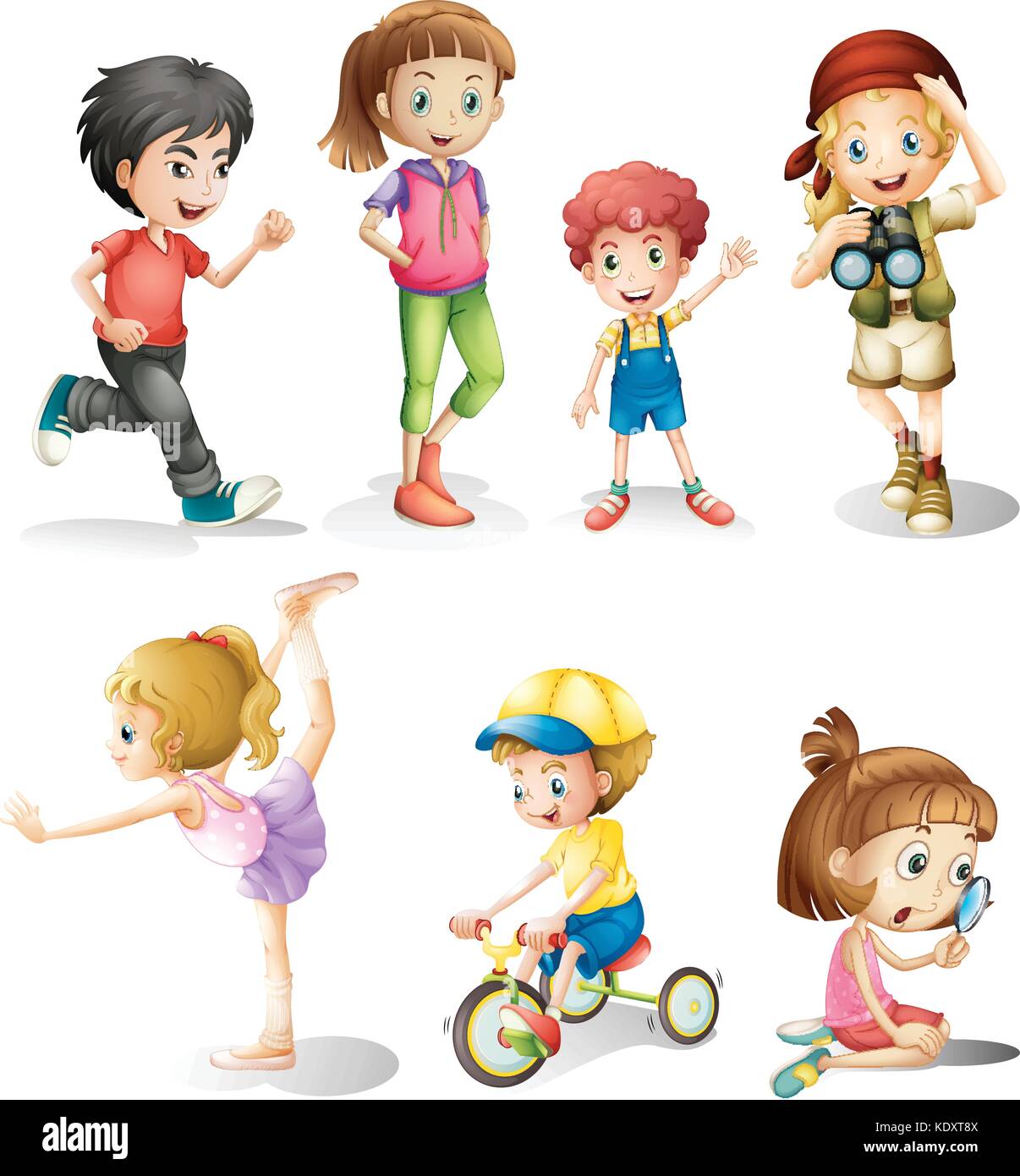 Children in many actions illustration Stock Vector Image & Art - Alamy