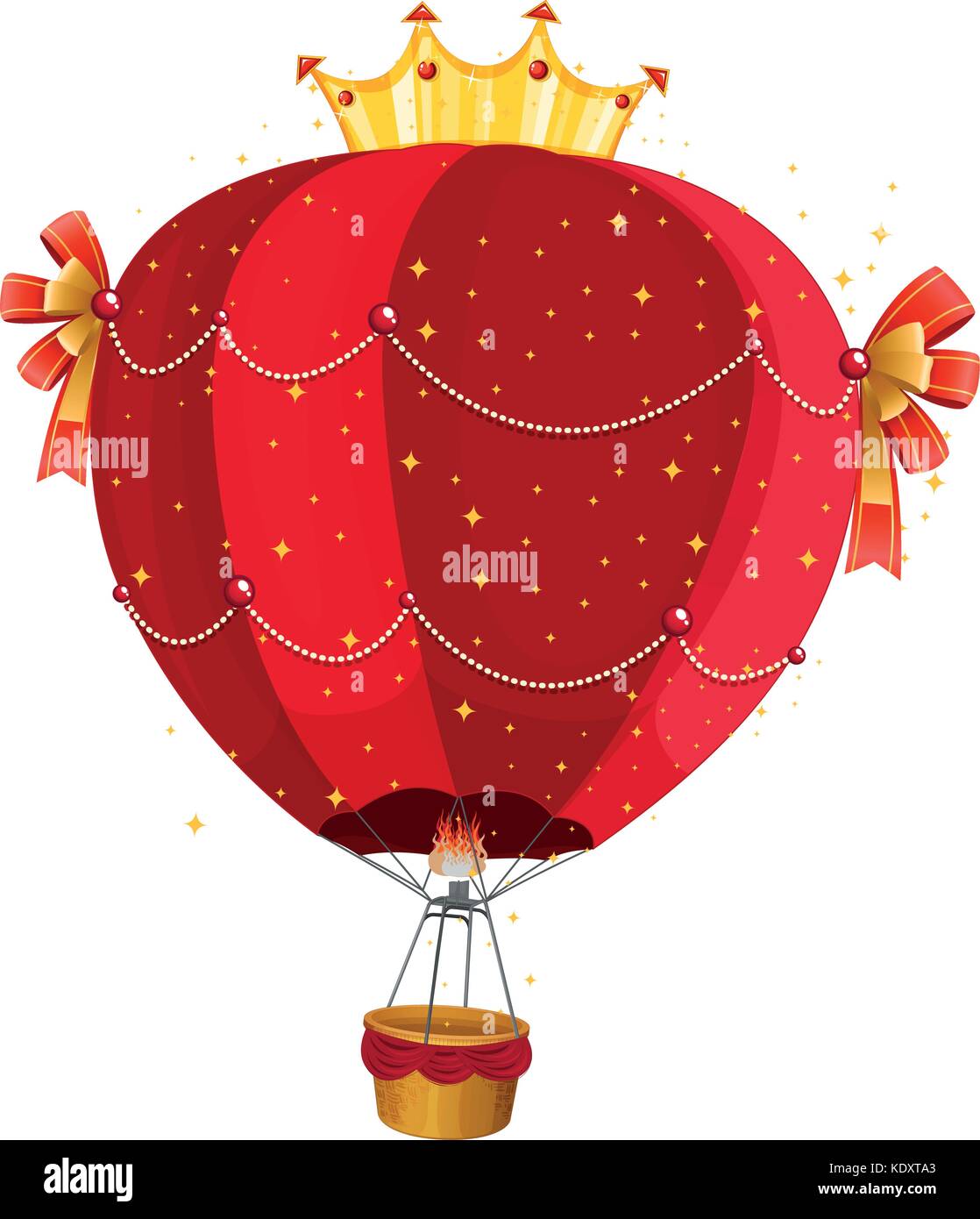 Fancy balloon flying on white background illustration Stock Vector ...