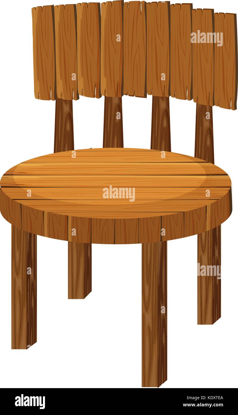 Round wooden chair on white illustration Stock Vector Image & Art - Alamy