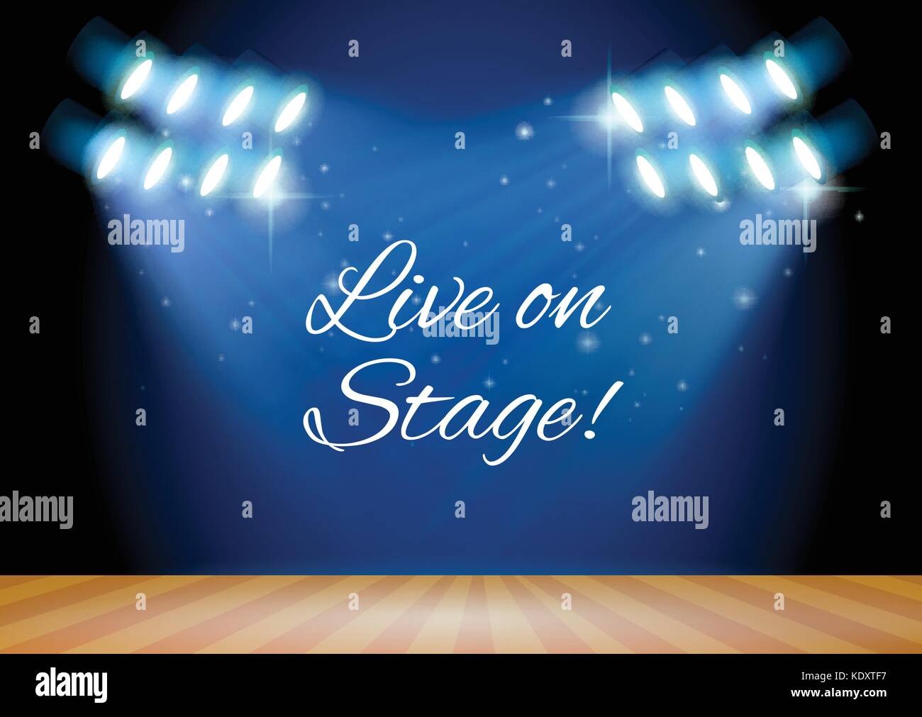 Live on stage with spotlights on illustration Stock Vector Image & Art ...