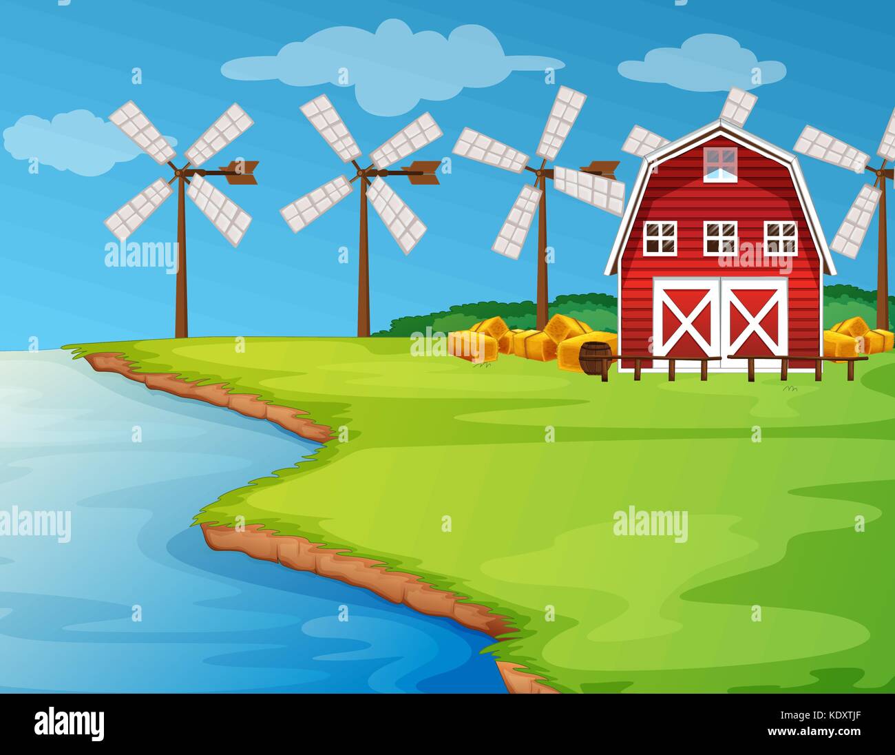 Windmills drawing Stock Vector Images - Alamy