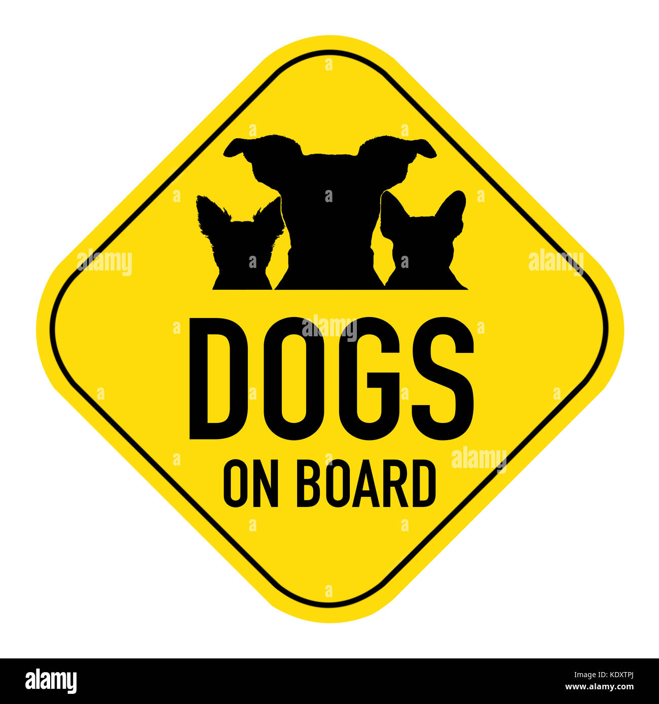 dogs group row silhouette illustration on yellow placard sign,showing ...