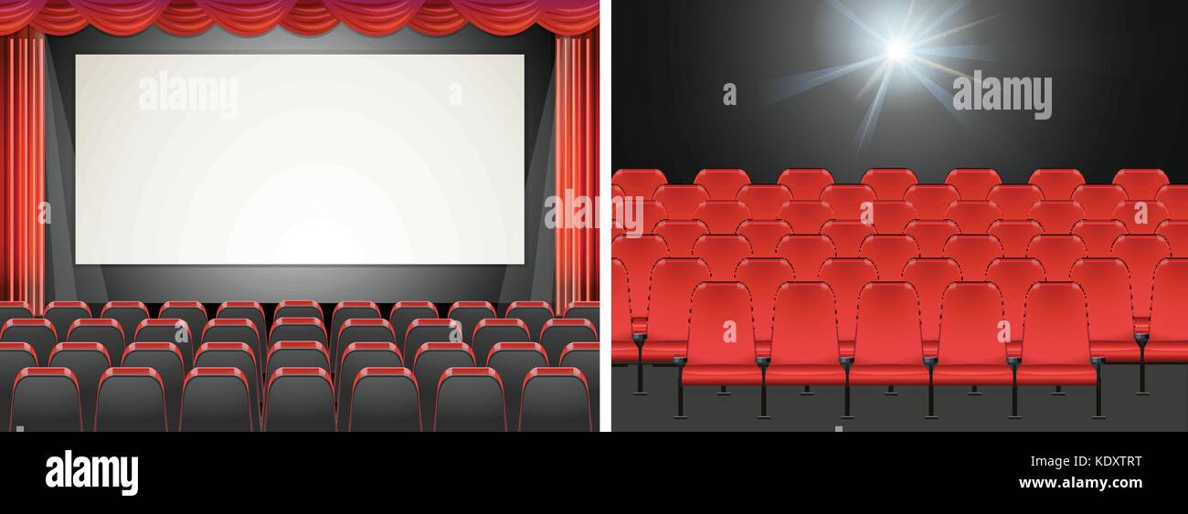Movie screen in the cinema illustration Stock Vector Image & Art - Alamy