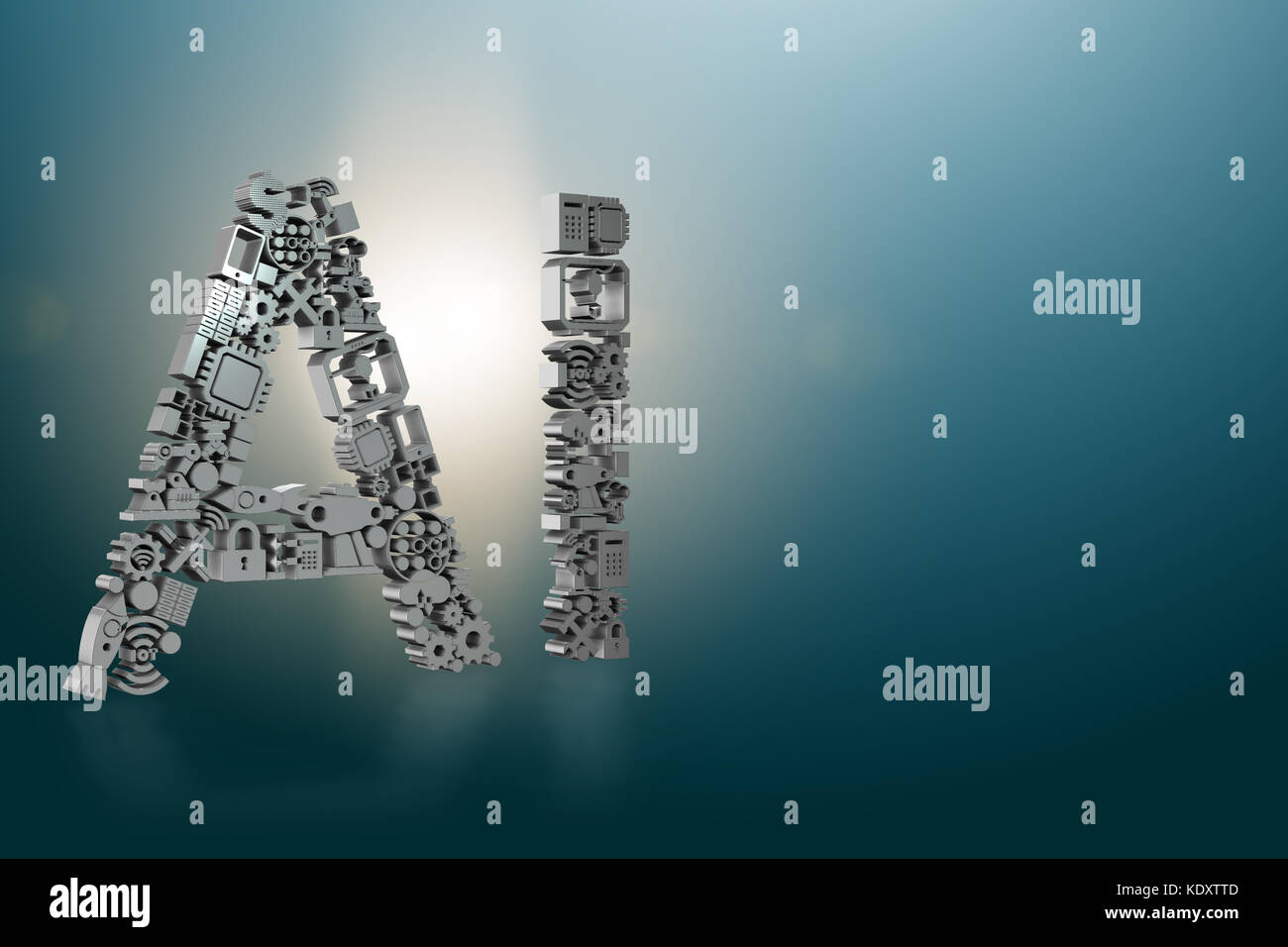 Artificial intelligence modern computing concept - 3d rendering Stock ...