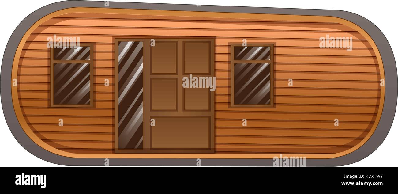 Mobile home with windows and door illustration Stock Vector Image & Art ...