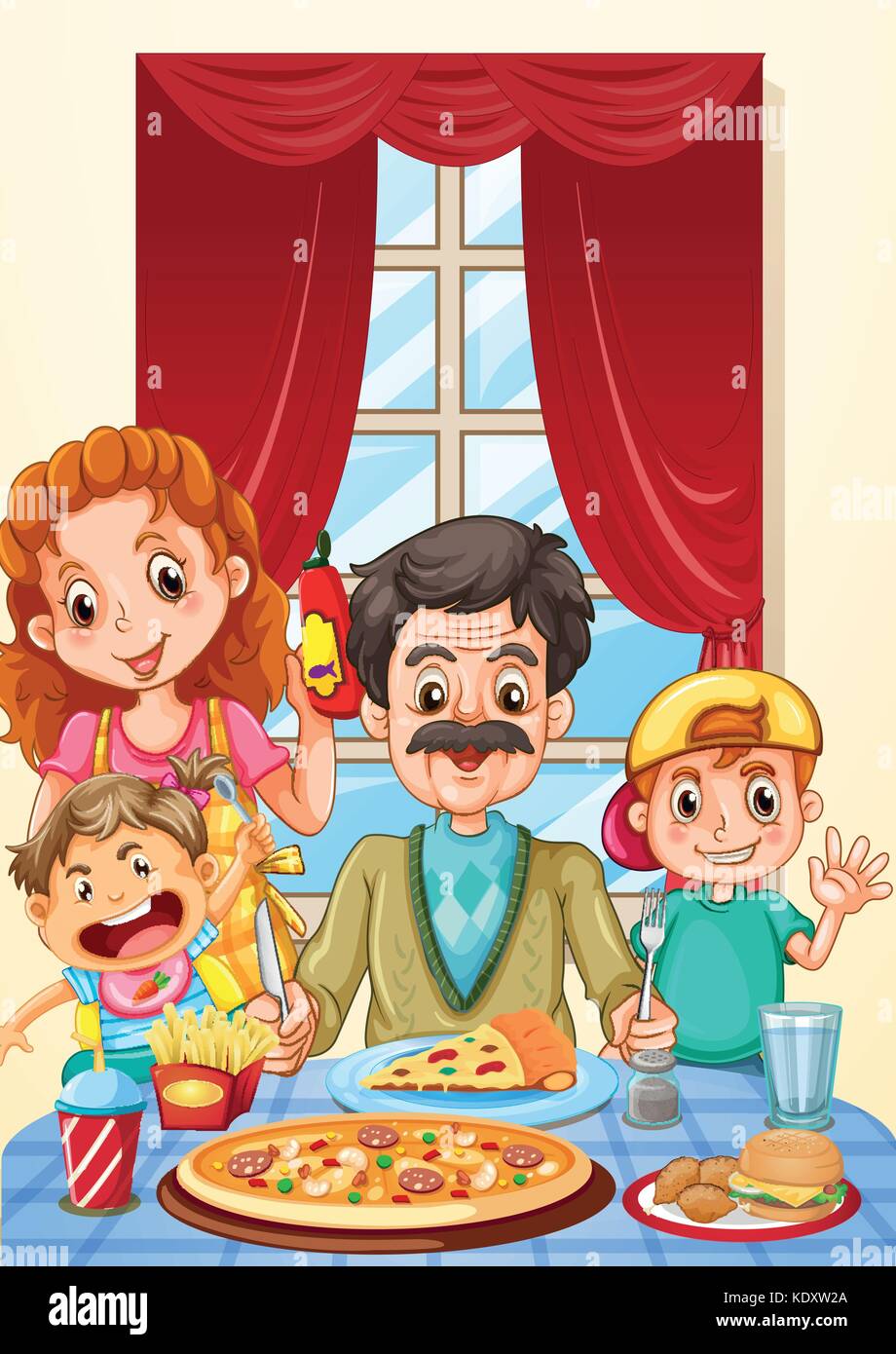 Family Dining Clip Art
