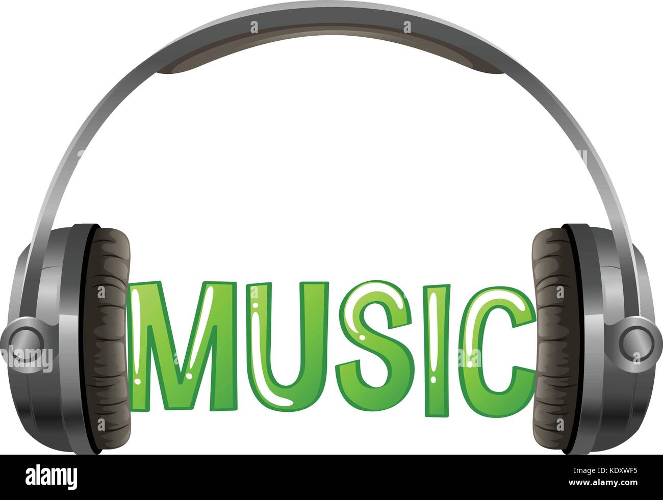 Font design with word music with headphone illustration Stock Vector ...