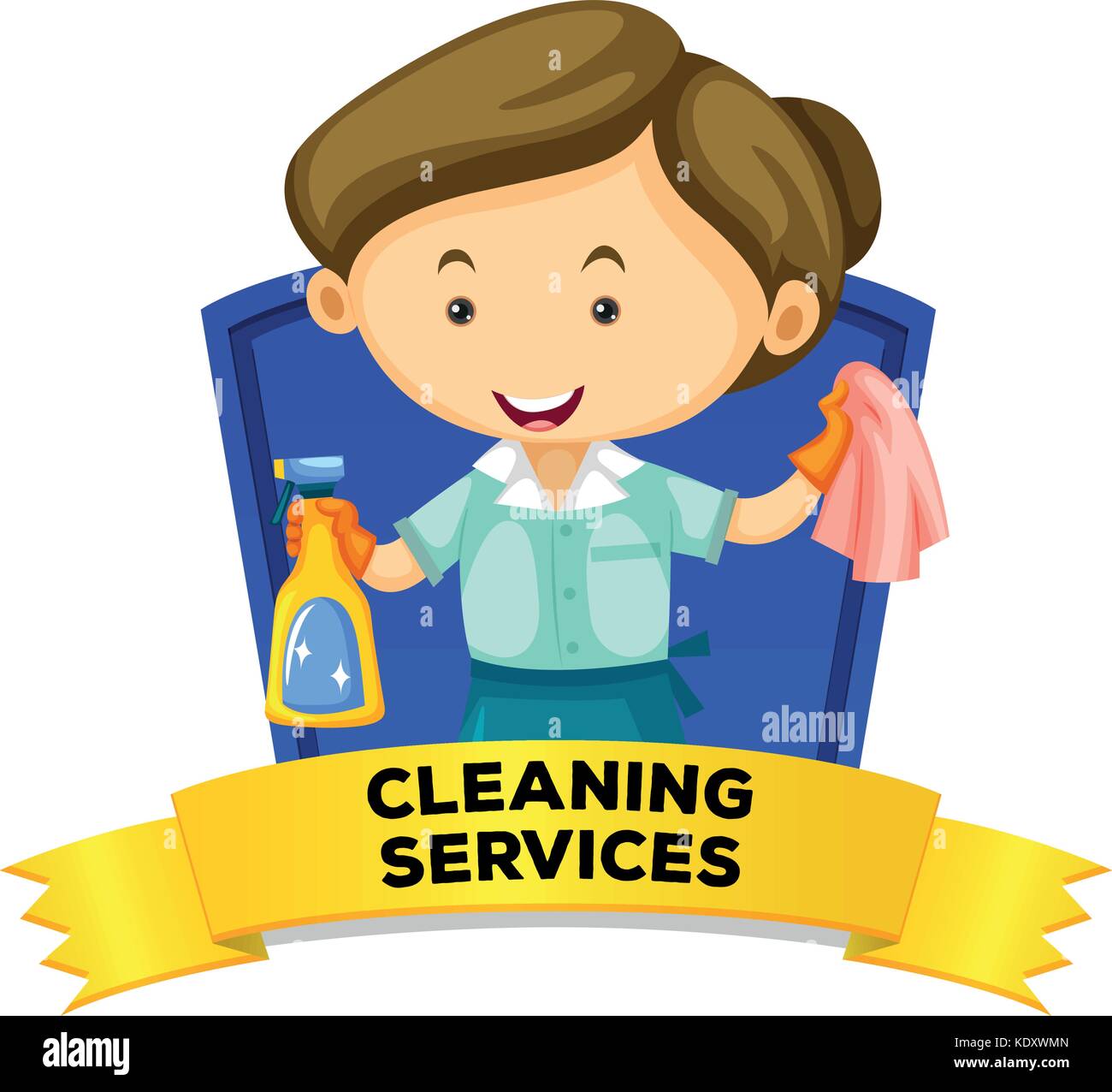 Occupation wordcard with cleaner illustration Stock Vector Image & Art ...