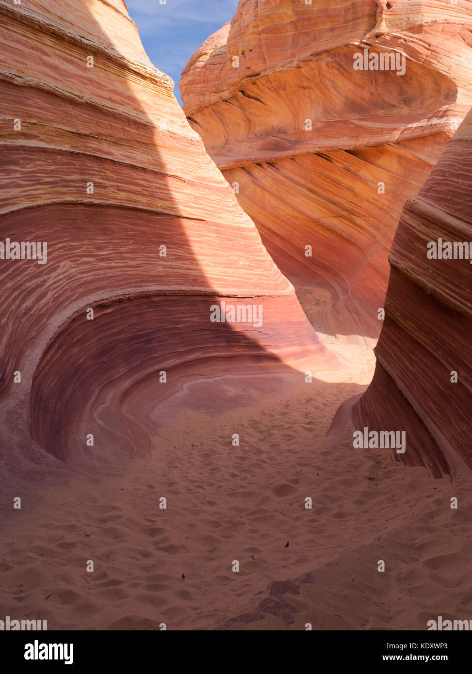 Sandstone folding in the area of The Wave, Vermilion Cliffs National ...