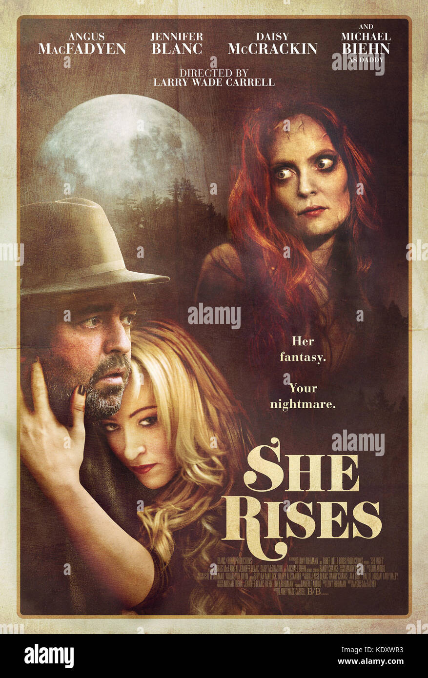 SHE RISES, poster, from left, Angus Macfadyen, Jennifer Blanc-Biehn ...