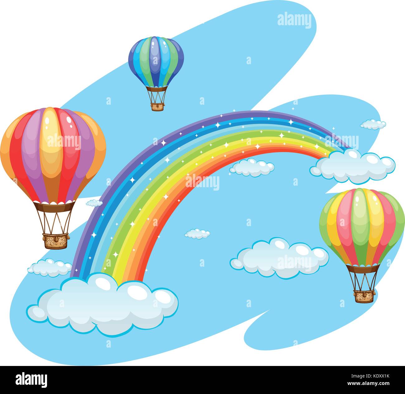 Rainbow sky background flying Cut Out Stock Images & Pictures - Alamy