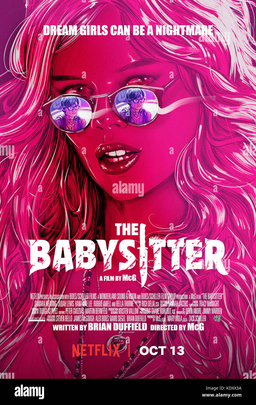 THE BABYSITTER, US poster, Samara Weaving, in sunglasses: Judah Lewis ...