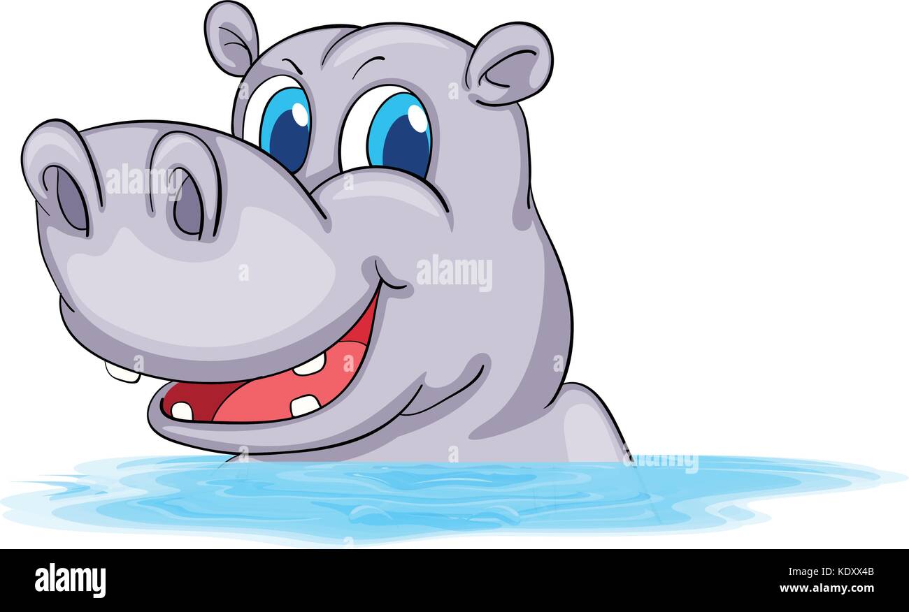 Mammal animal hippopotamus in water Stock Vector Images - Alamy