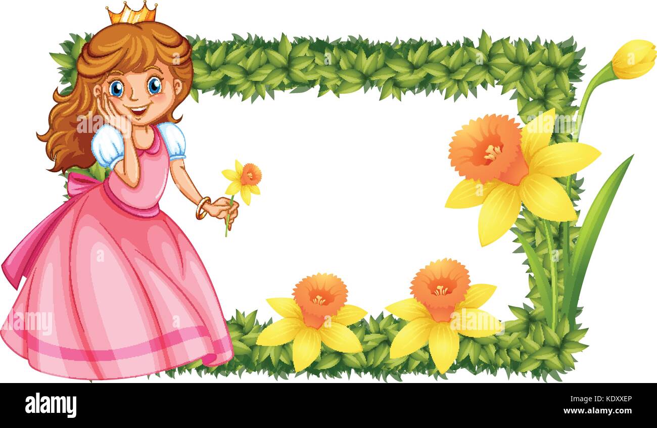 Princess and daffodil flowers illustration Stock Vector Image & Art - Alamy