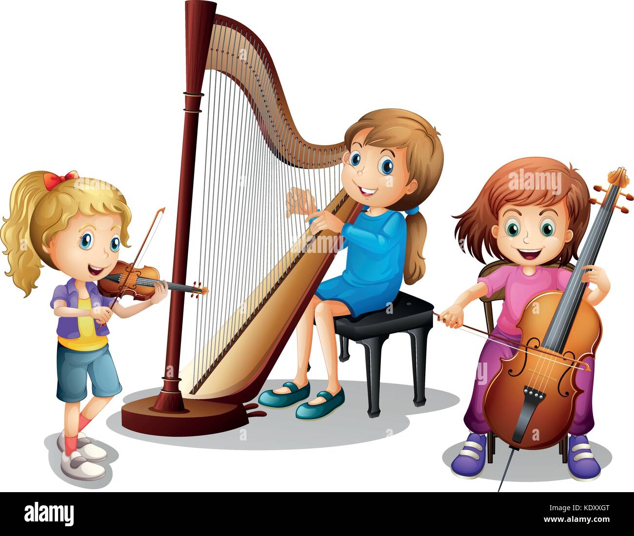 Student playing instruments Stock Vector Images - Alamy