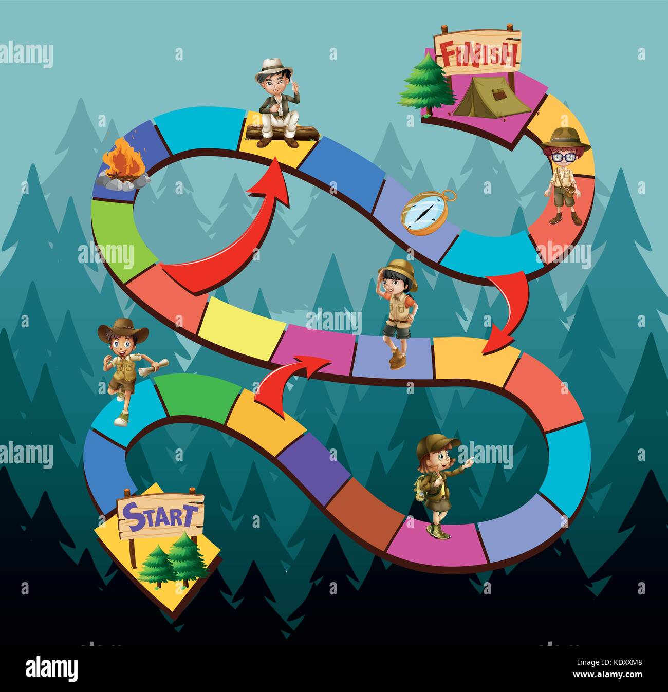 Hiking start Stock Vector Images - Alamy