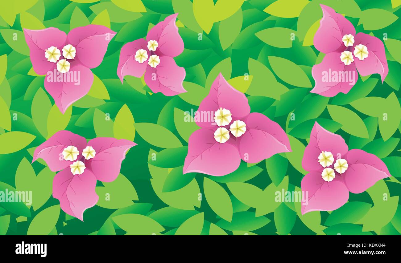 Seamless background design with flowers and leafs illustration Stock ...
