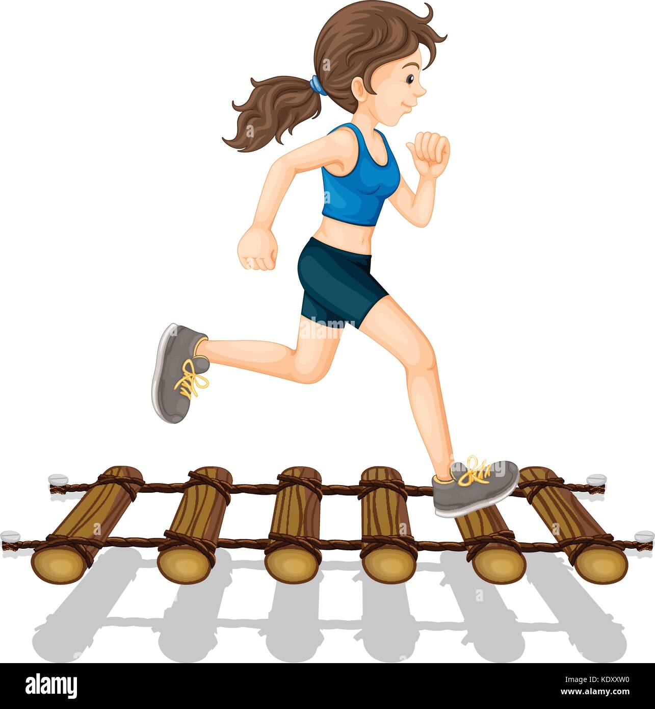 Running woman bridge Stock Vector Images - Alamy