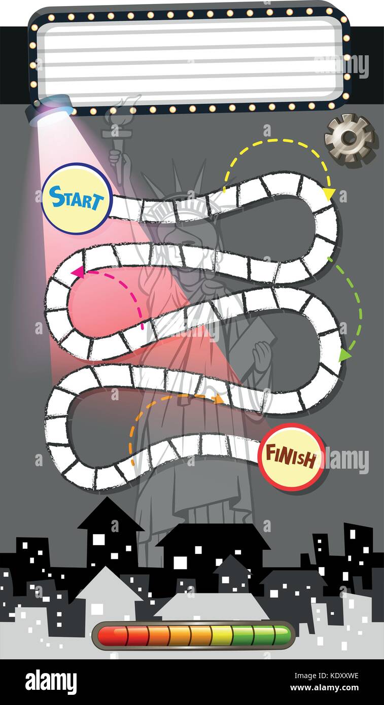 Game template with city scene background illustration Stock Vector ...