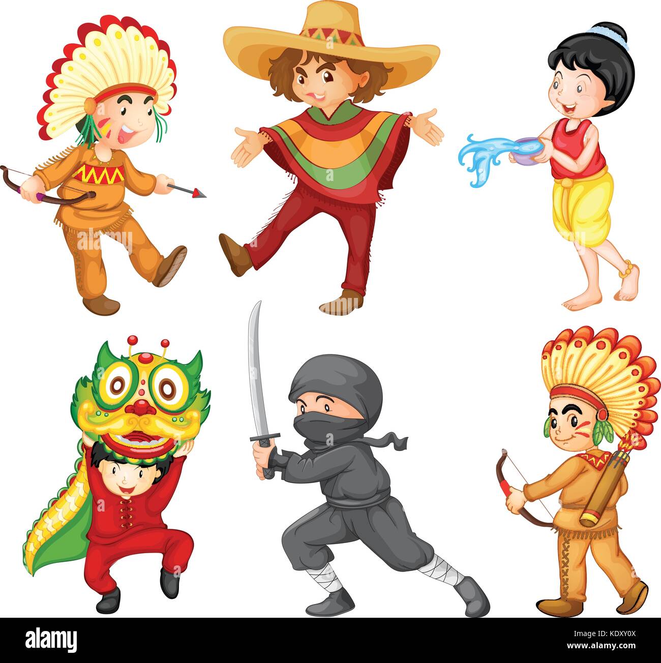 Indian costumes Stock Vector Images - Alamy