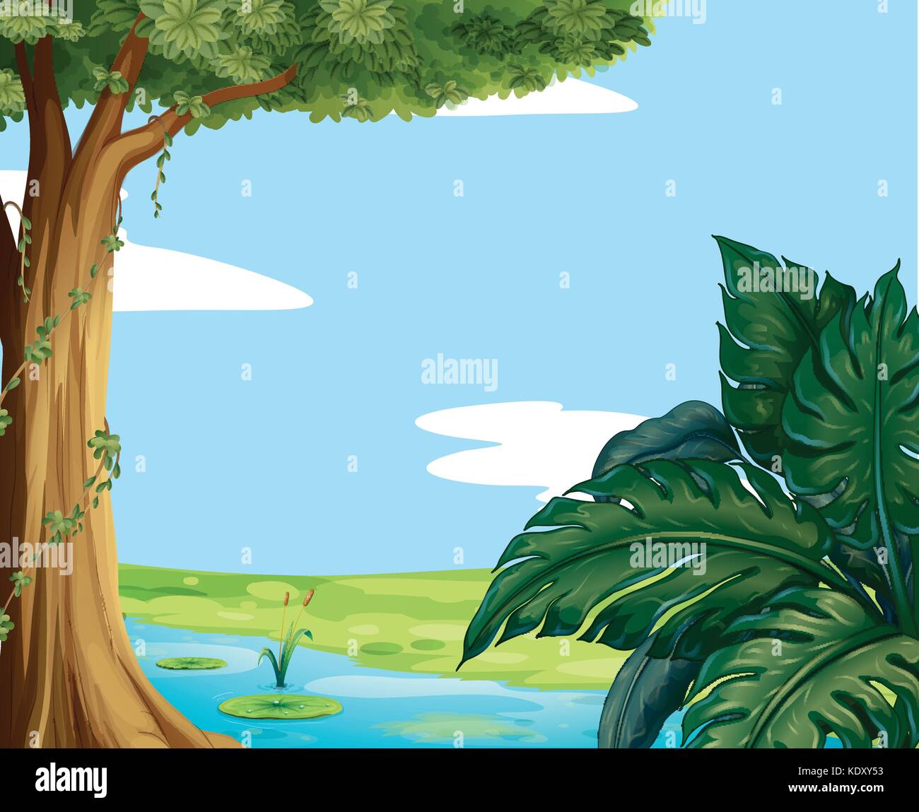 Big garden pond Stock Vector Images - Alamy