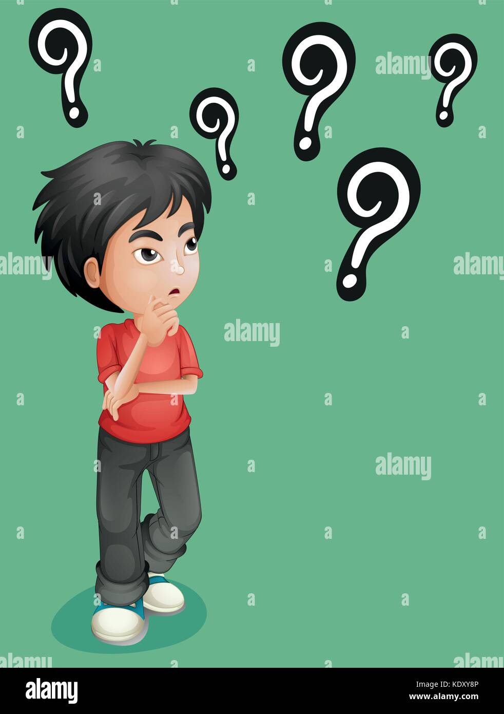Boy with lots of question marks illustration Stock Vector Image & Art ...