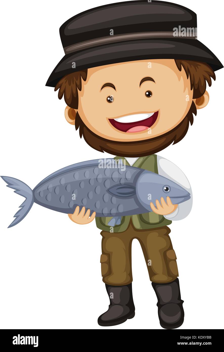 Person holding fish Stock Vector Images - Alamy