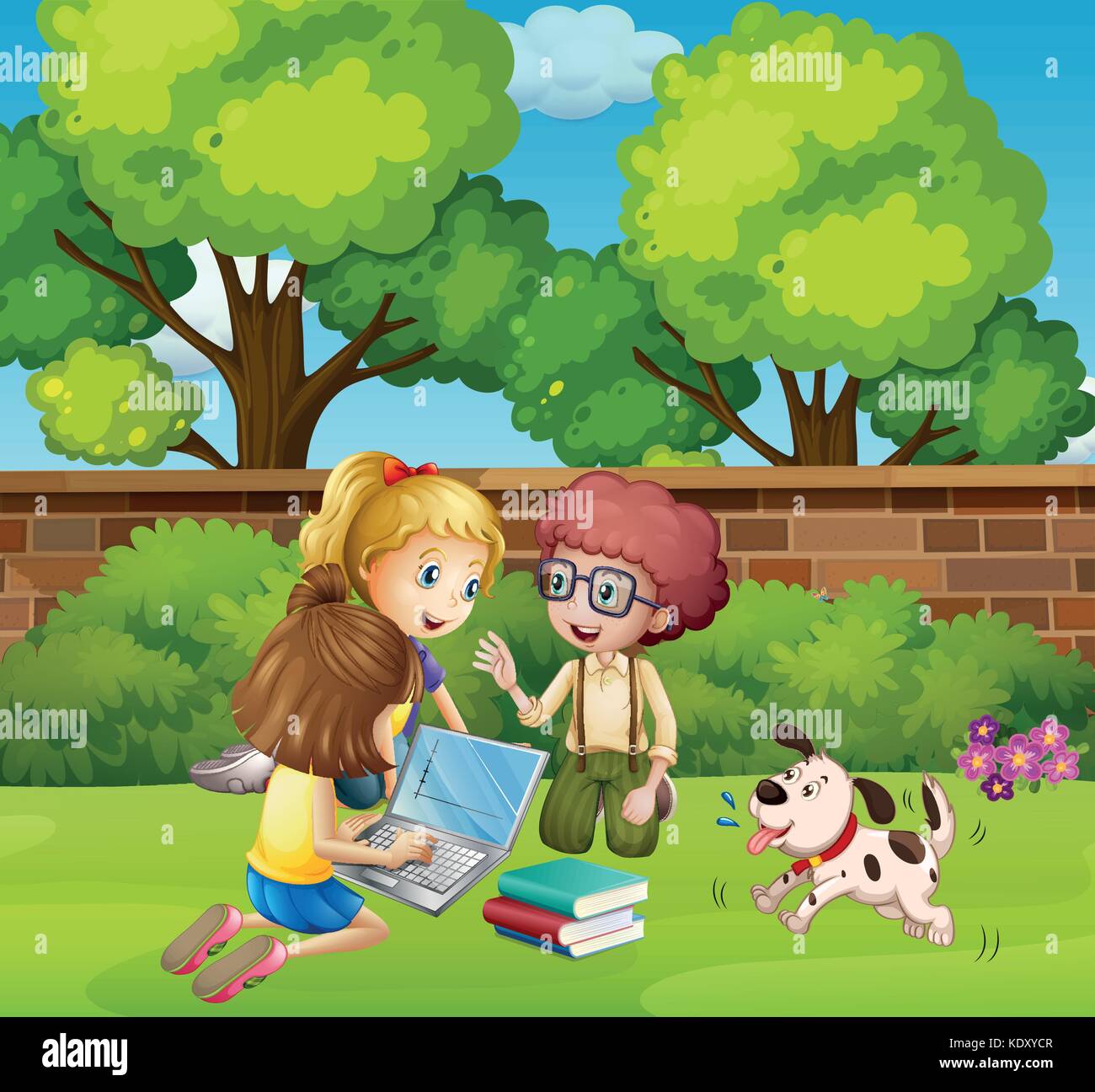 Working in park Stock Vector Images - Alamy