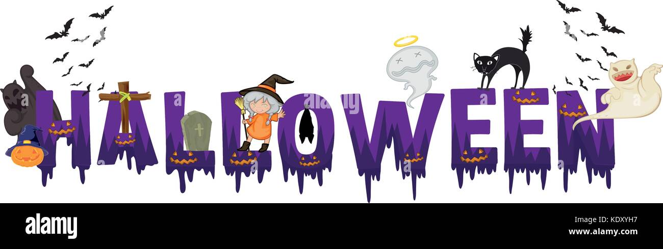 Halloween word clipart hi-res stock photography and images - Alamy