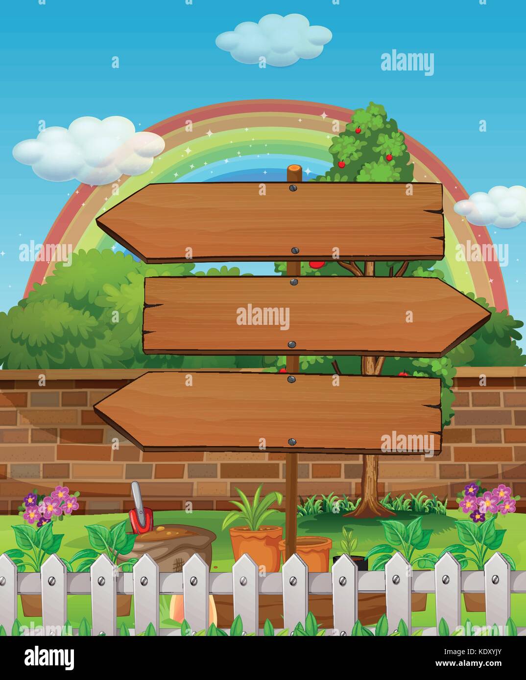 Wooden signs in the park illustration Stock Vector Image & Art - Alamy