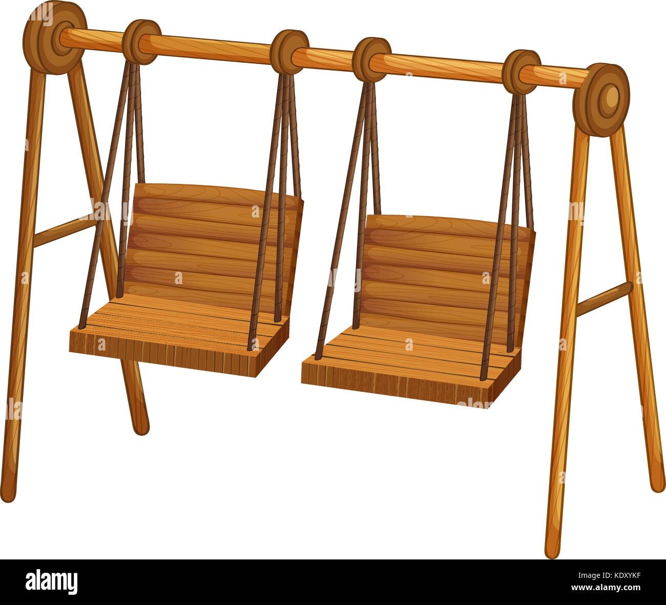 Two wooden swings on white illustration Stock Vector Image & Art - Alamy