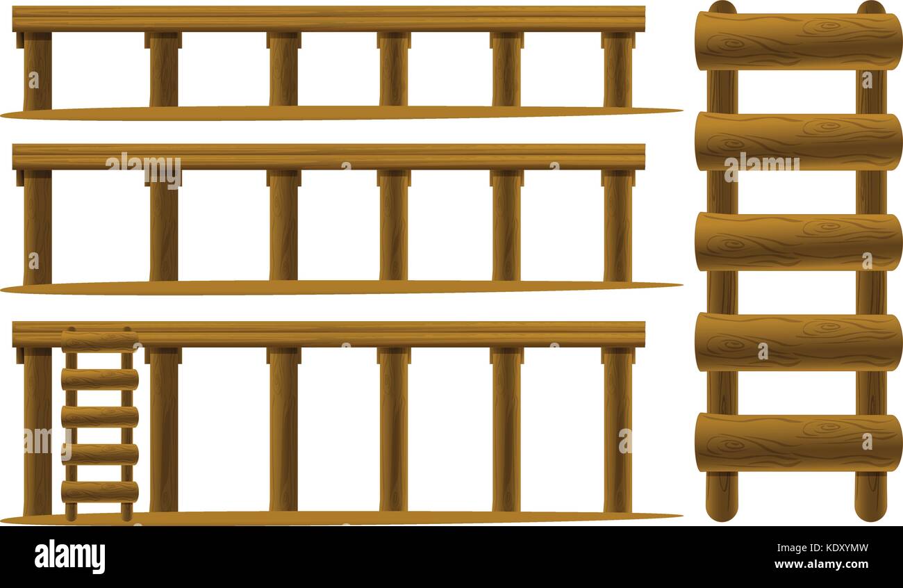 Wooden ladder and floors illustration Stock Vector Image & Art - Alamy