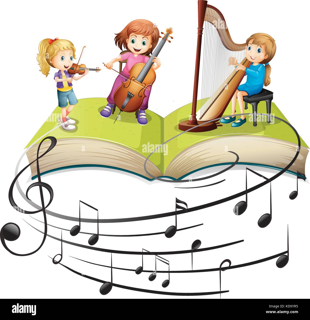 Children playing music together illustration Stock Vector Image & Art ...