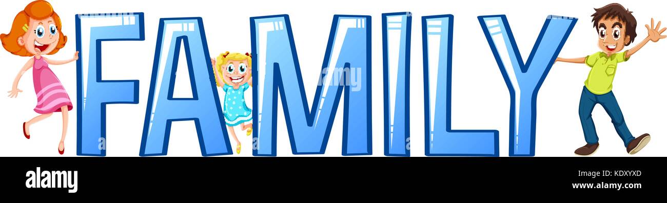 Font design for word family illustration Stock Vector Image & Art - Alamy