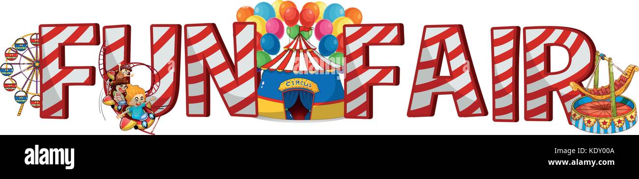 Font design for word fun fair illustration Stock Vector Image & Art - Alamy