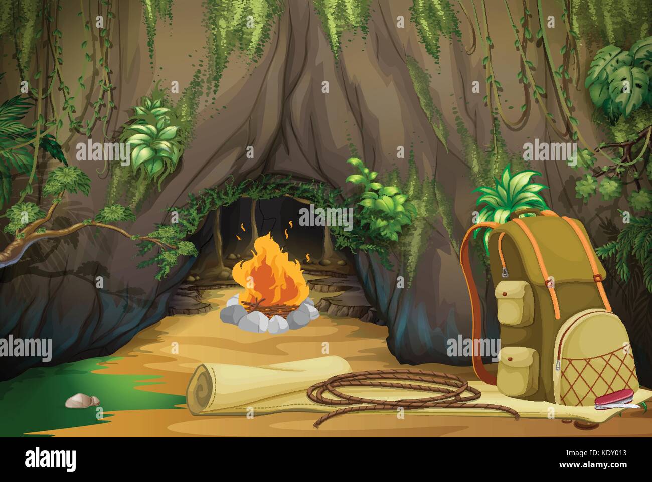 Backpacking fire Stock Vector Images - Alamy