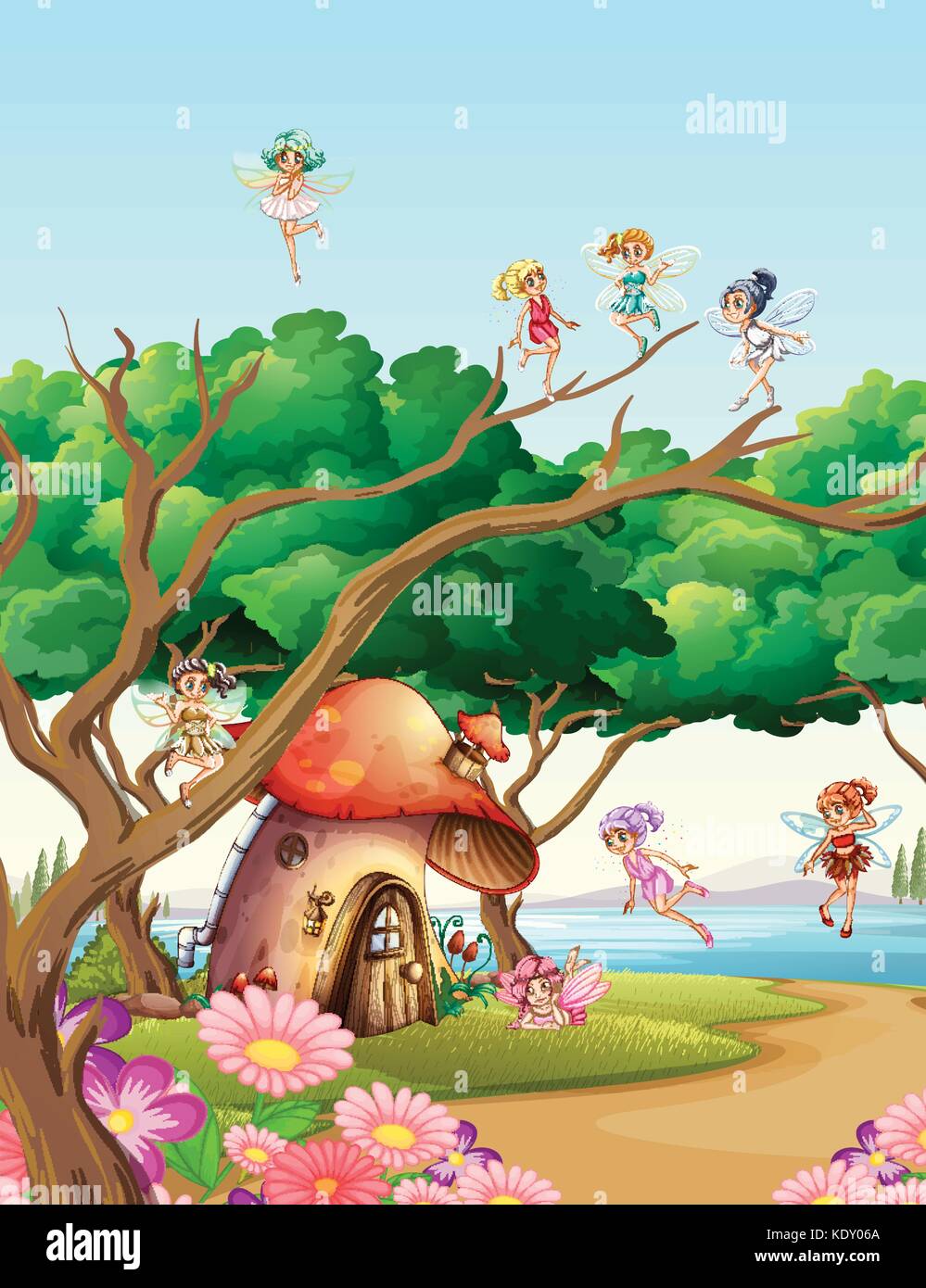 Fairy garden house in Stock Vector Images - Alamy