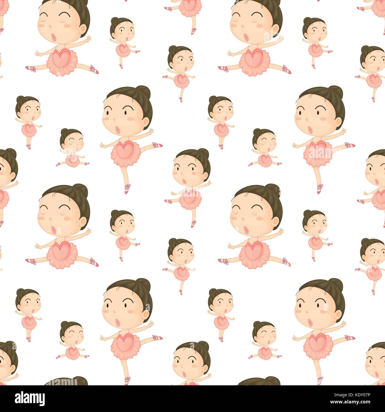 Seamless background template with girl doing ballet illustration Stock ...