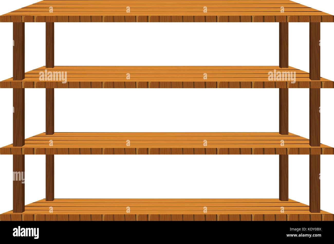 Wooden shelves on white background illustration Stock Vector Image ...